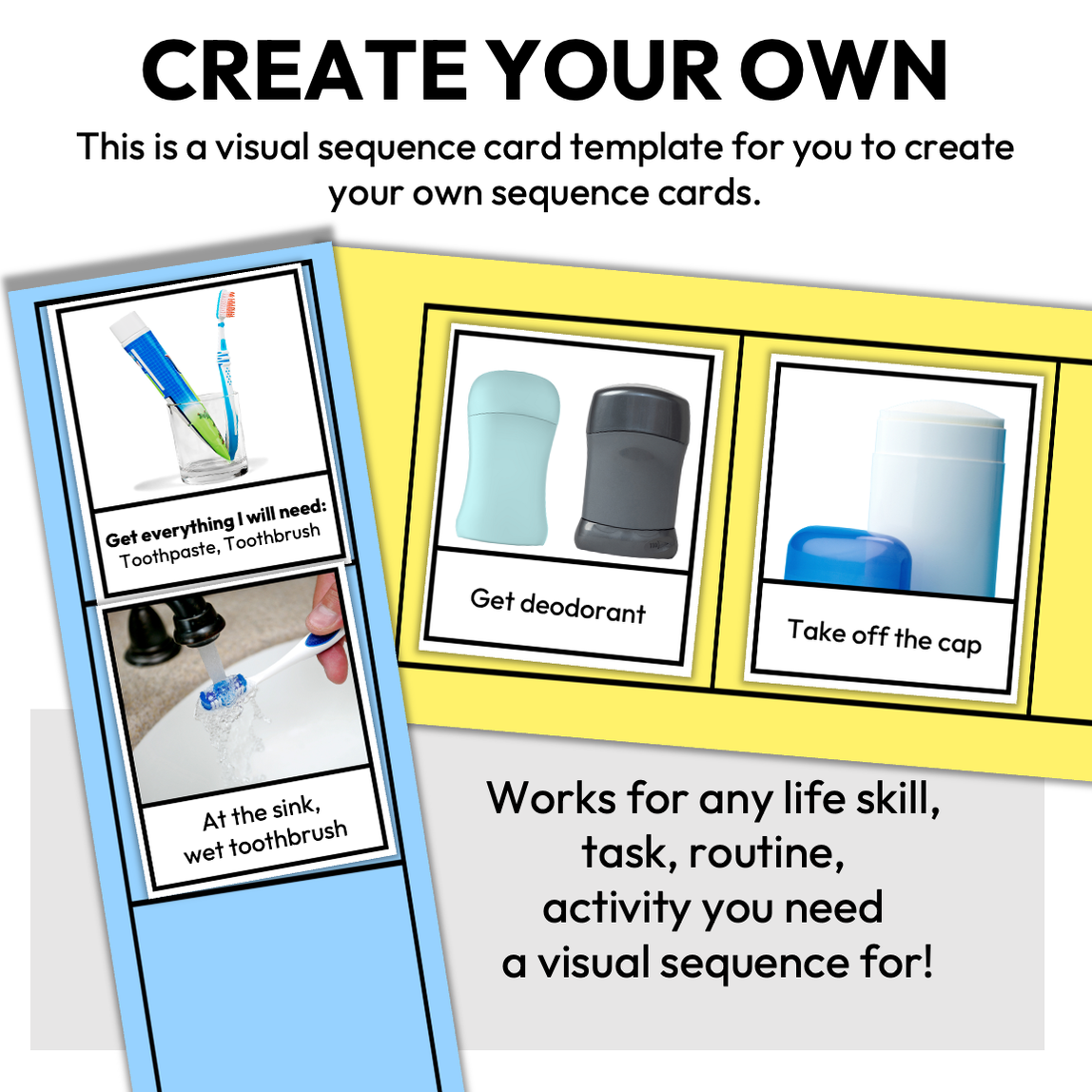 Free + Editable Visual Sequence Cards for Life Skills — Autism Grown Up