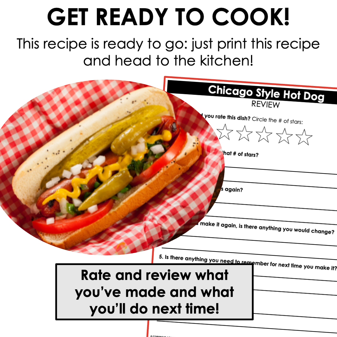 Chicago Style Hot Dog Visual Recipe — Autism Grown Up