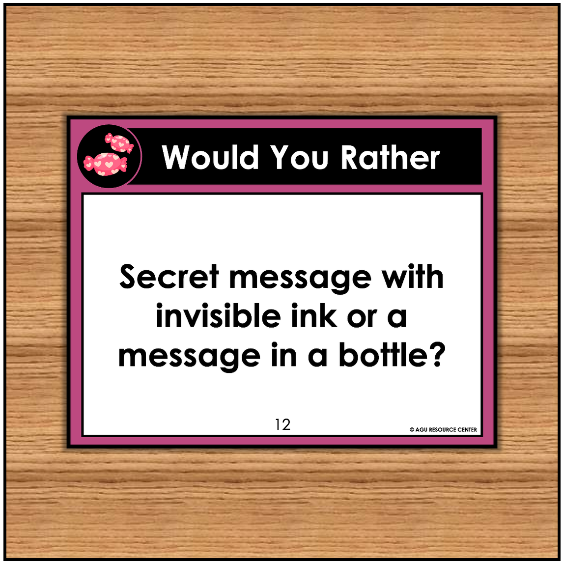 Valentine's Social Skill Activity | WOULD YOU RATHER | Conversation St ...