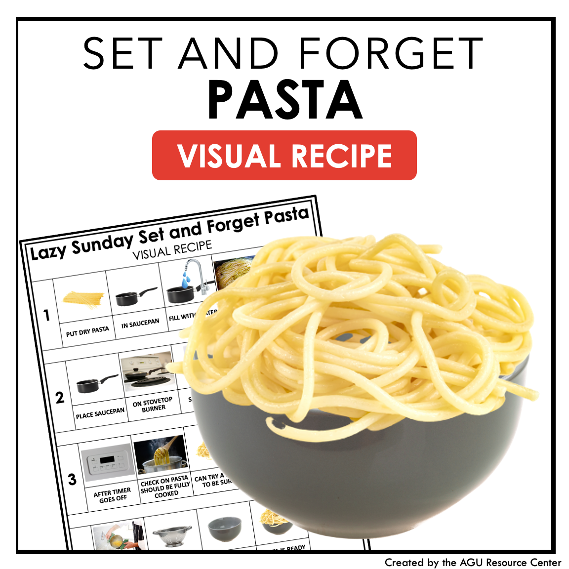 Set and Forget Pasta Visual Recipe — Autism Grown Up