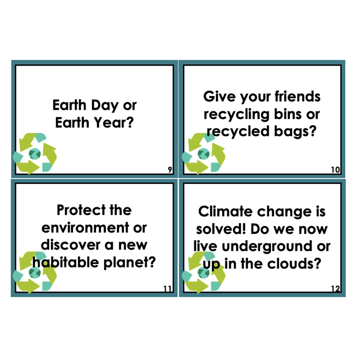 Earth Day WOULD YOU RATHER | Icebreakers | Social Task Cards | Printab ...