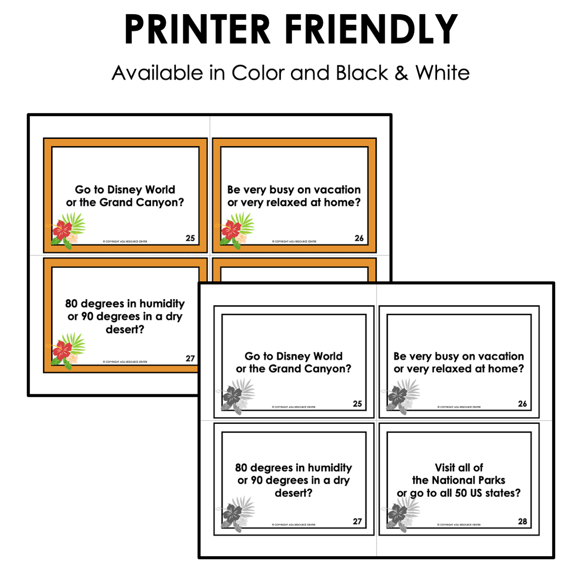 Summer WOULD YOU RATHER | Icebreakers | Social Task Cards | Printable ...