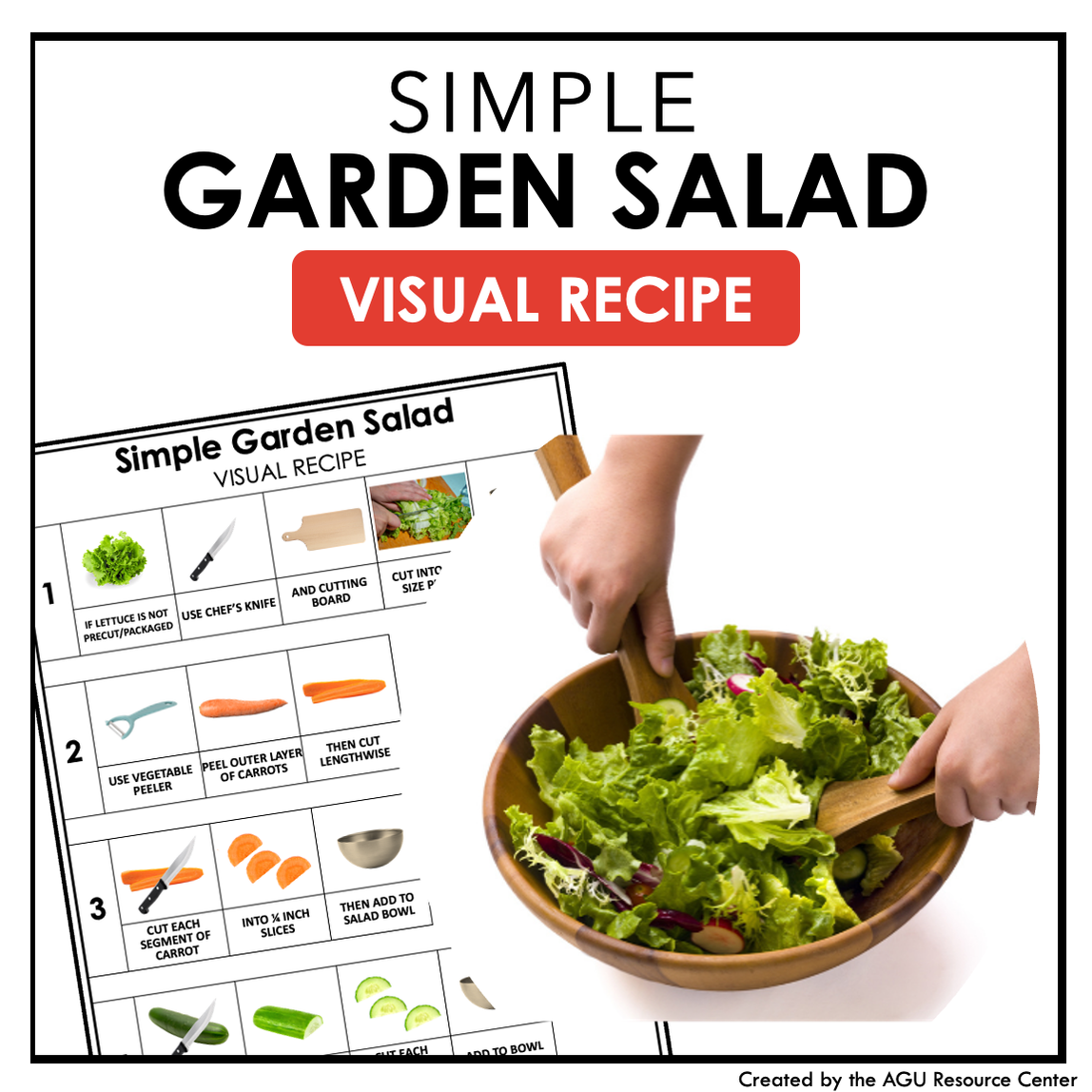 Simple Garden Salad Visual Recipe — Autism Grown Up