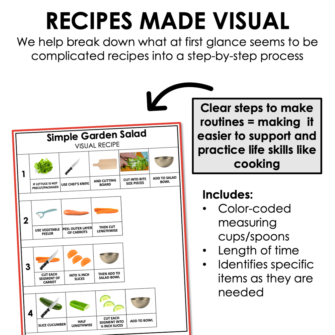 Simple Garden Salad Visual Recipe — Autism Grown Up