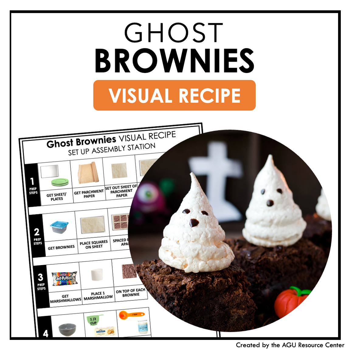 Ghost Brownies Visual Recipe | Halloween Activities — Autism Grown Up
