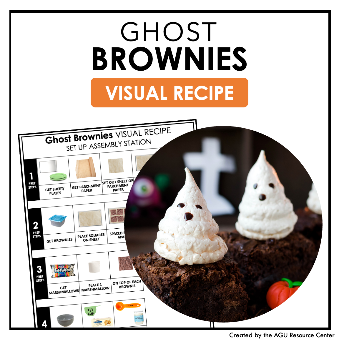 Ghost Brownies Visual Recipe | Halloween Activities — Autism Grown Up